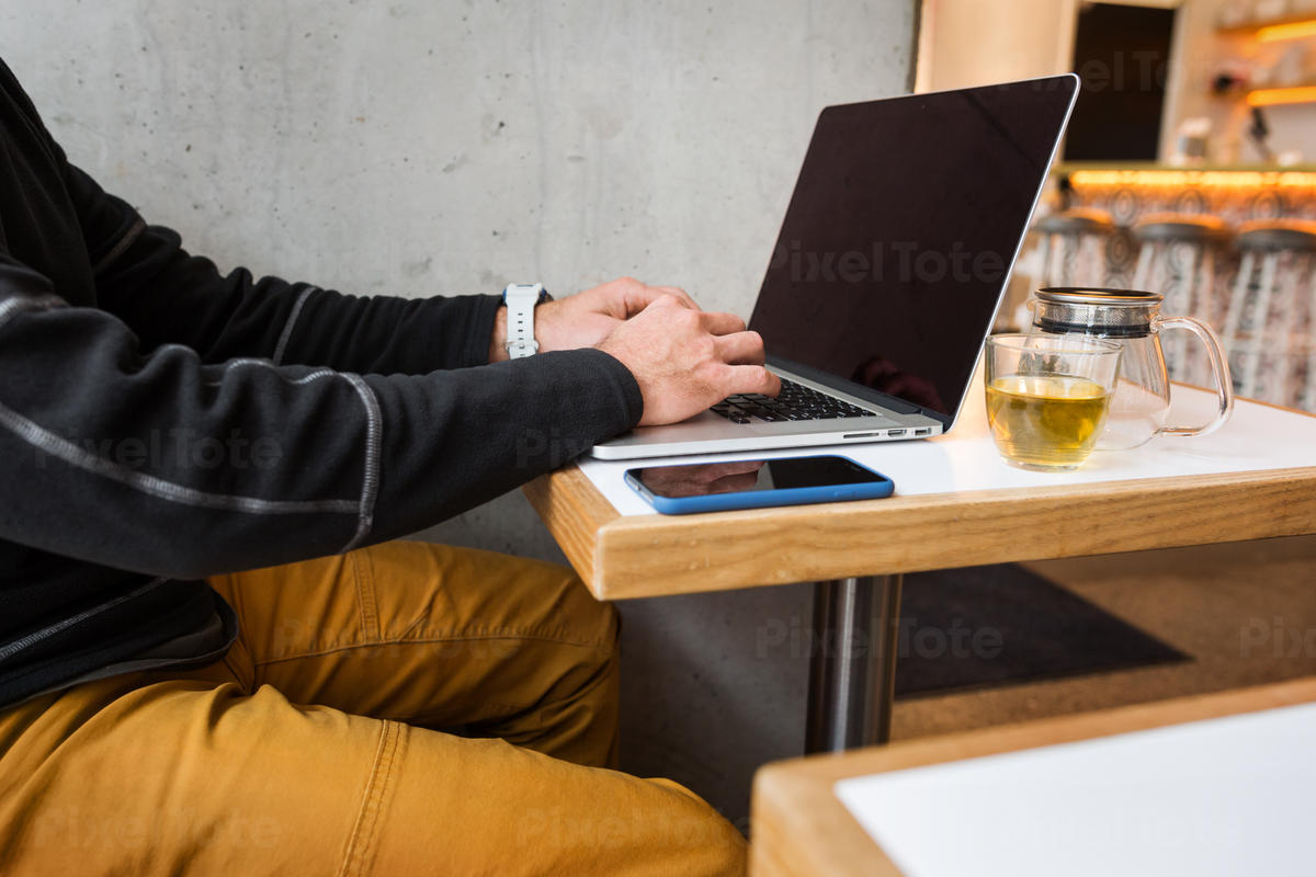 Male Web Developer Working on Editorial Photo - PixelTote