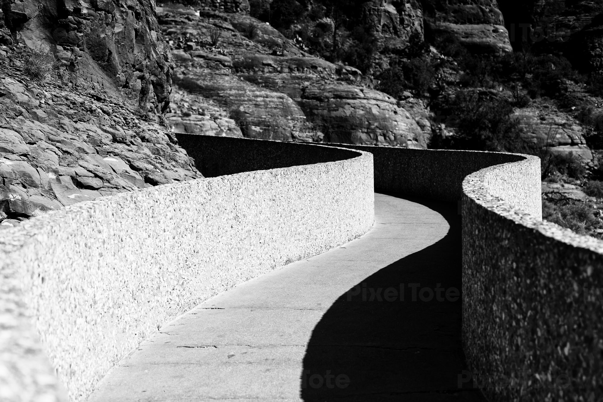Curved Pathway with a High-Contrast Stock Photo - PixelTote