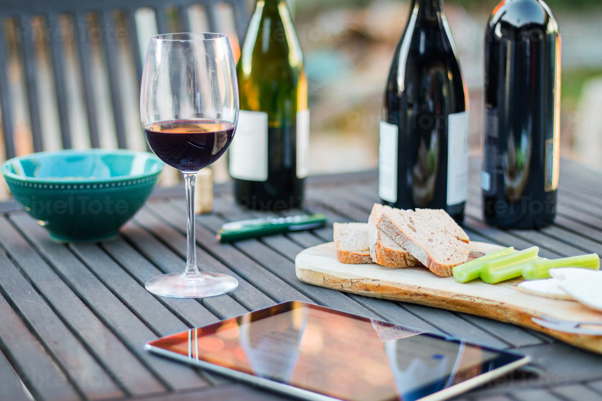 Table Arrangement with Wine Glasses Stock Photo - PixelTote
