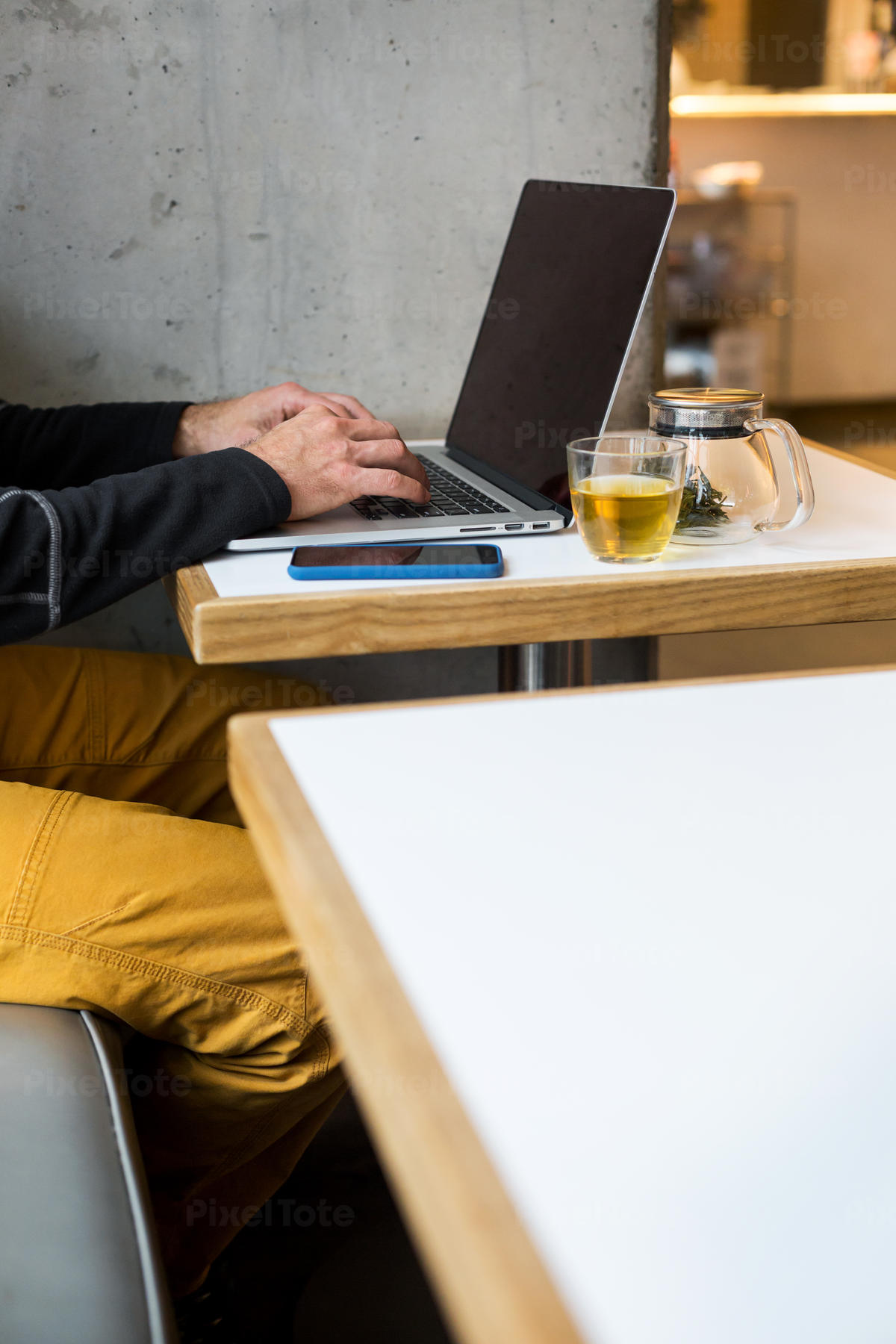 Male Web Developer Working Remotely Stock Photo - PixelTote