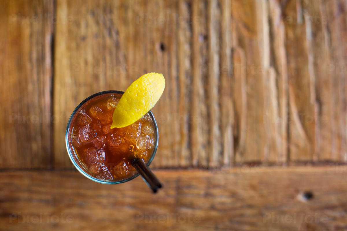 From-Above View of an Iced Tea Stock Photo - PixelTote