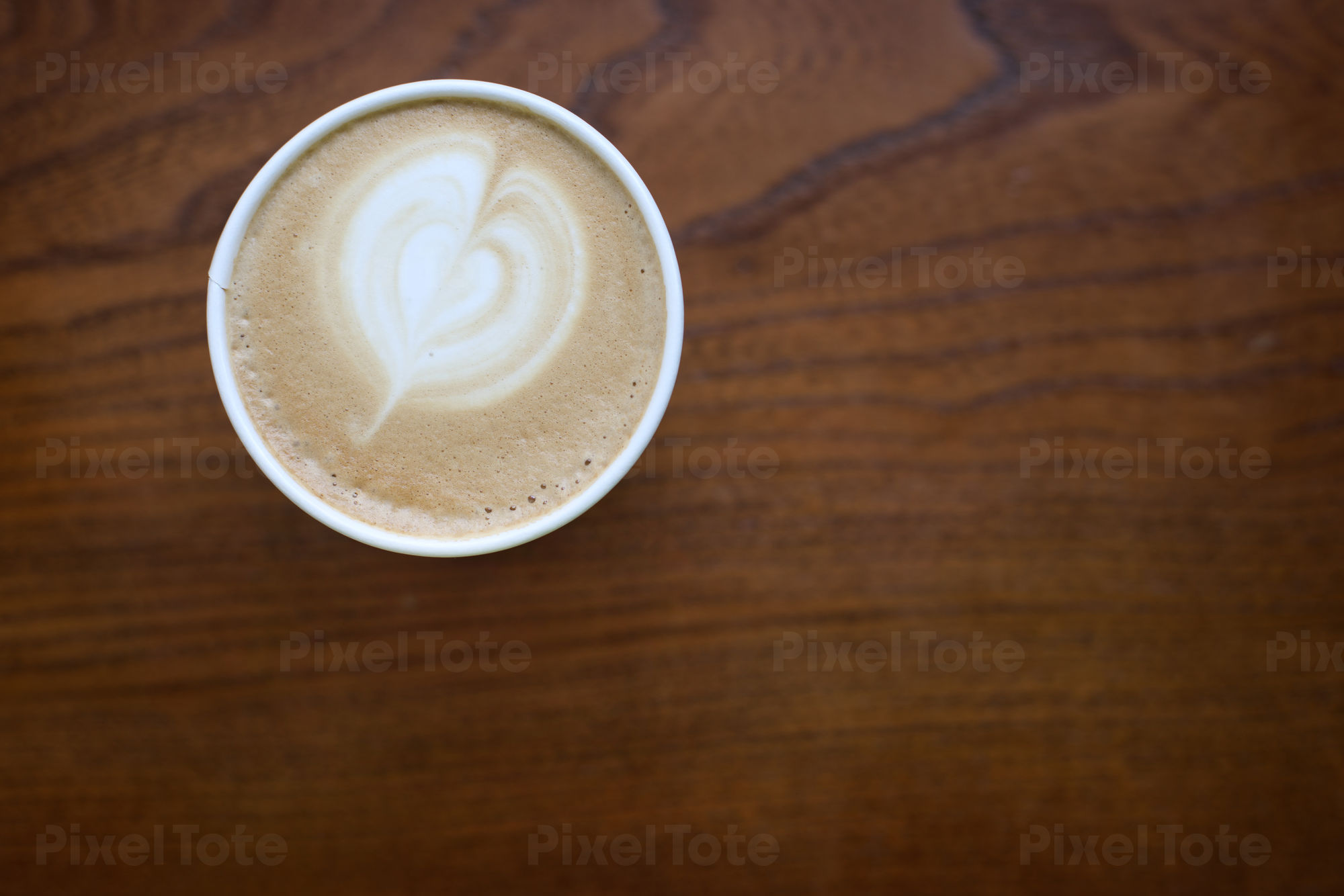 High-Angle View of a Cup of Coffee Stock Photo - PixelTote