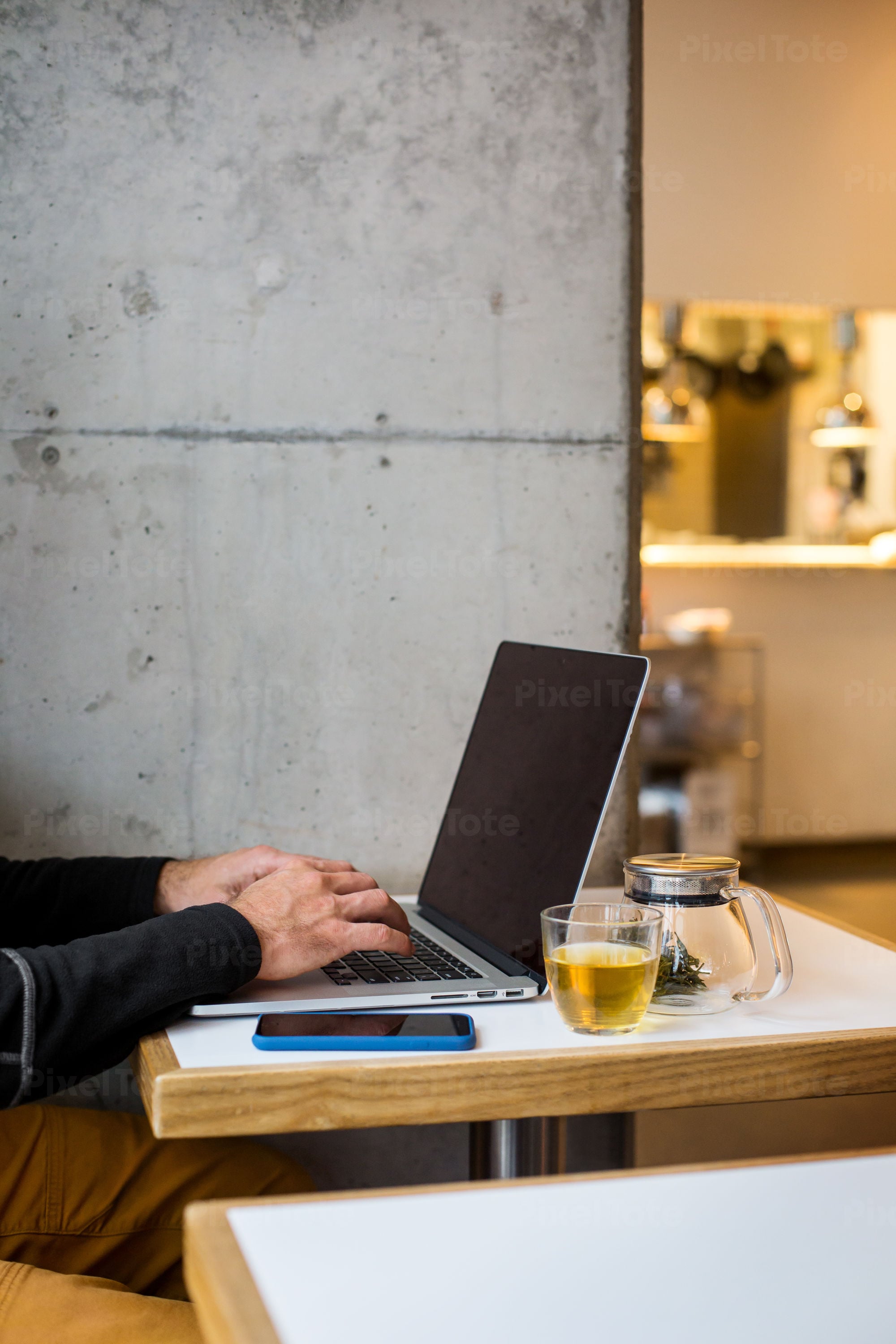 Male Web Developer Working Remotely Stock Photo - PixelTote