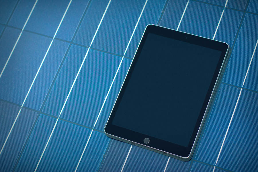 View of a Solar Panel with Digital Stock Photo - PixelTote