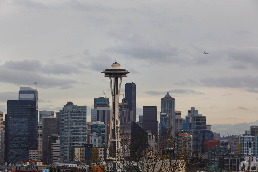 Scenic View of a Gloomy Seattle Stock Photo - PixelTote
