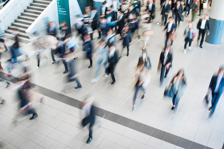 Blurred People During Rush Hour Stock Photo - PixelTote