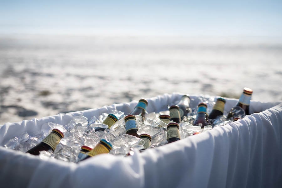 Beer Bottles in a Cooler on the Stock Photo - PixelTote